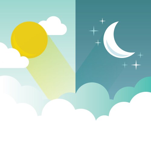 Open window - night and day Royalty Free Vector Image