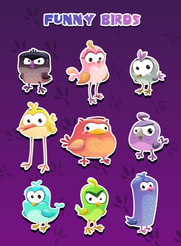 Cartoon funny cute comic characters Royalty Free Vector