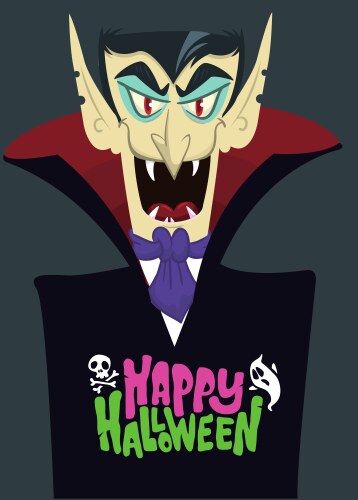Funny cartoon vampire character design with big Vector Image