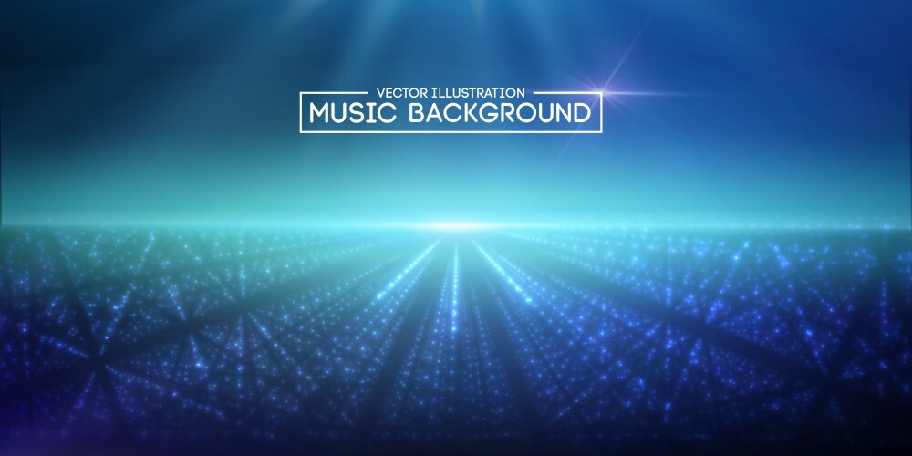 Abstract blue music background with star Vector Image