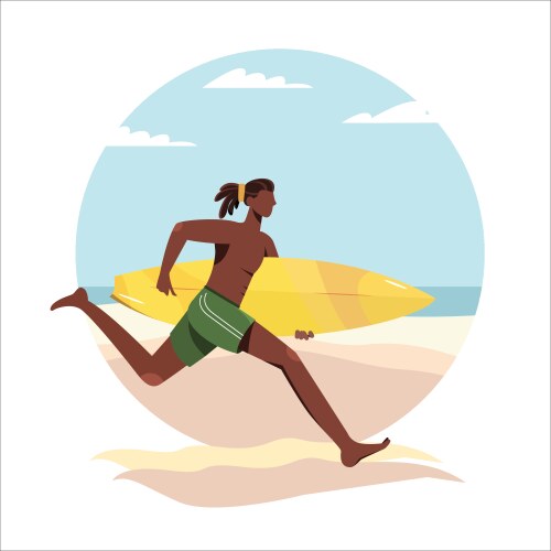Man Boy Surfing Pose Vector Images (93)