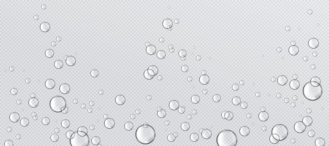 Fizzy water bubble float on transparent background