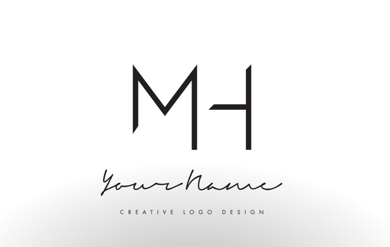 Mh logo letter design Royalty Free Vector Image