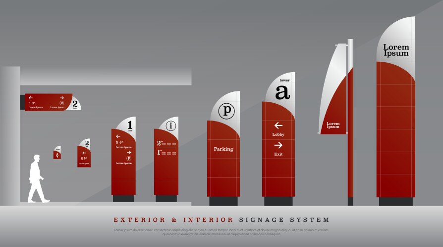 Exterior and interior signage wooden concept Vector Image