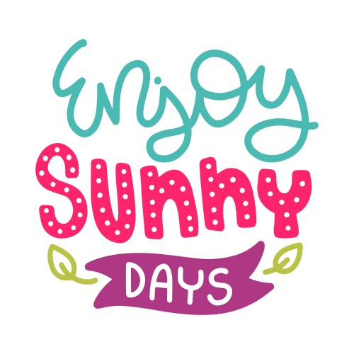 Bright hello summer lettering with sun and sea Vector Image