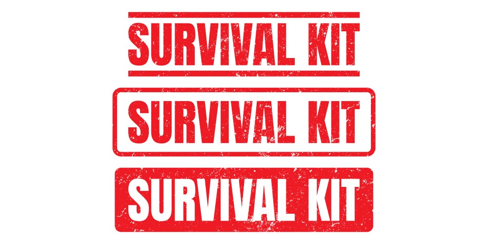 Survival kit label or sticker Royalty Free Vector Image