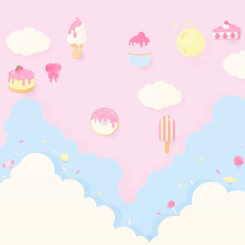 Pastel Bakery Cloud Background Royalty Free Vector Image