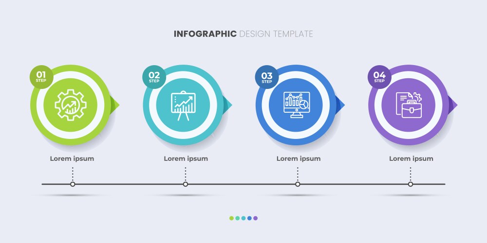 Timeline infographic template 4 step Royalty Free Vector