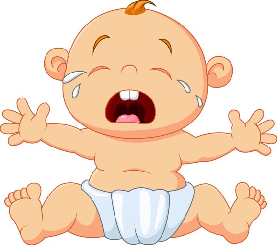 Crying baby Royalty Free Vector Image - VectorStock