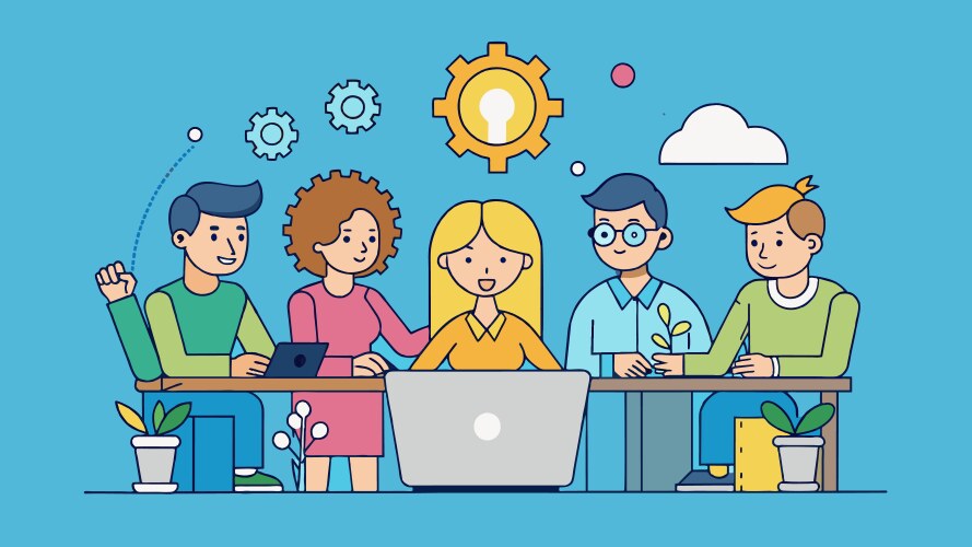 Enhance your projects with teamwork collaboration Vector Image