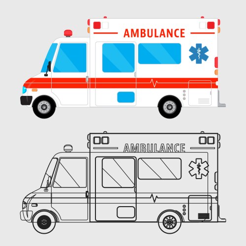 Flat ambulance Royalty Free Vector Image - VectorStock