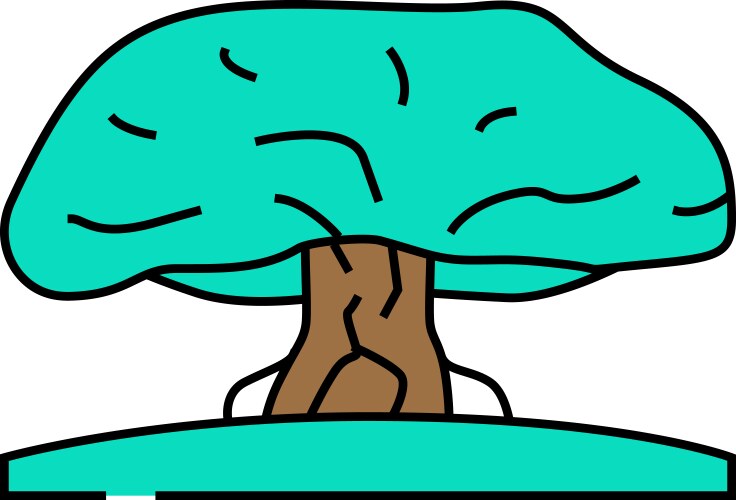 Bodhi tree buddhism icon doodle Royalty Free Vector Image
