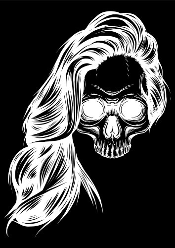 Girl with skeleton make up hand drawn Royalty Free Vector