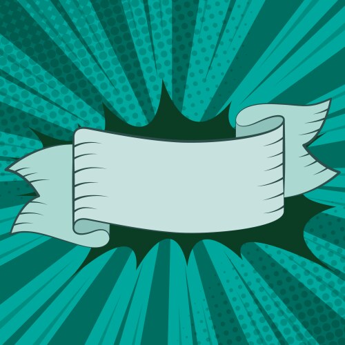 Vintage ribbon with comic book pop art dotted Vector Image