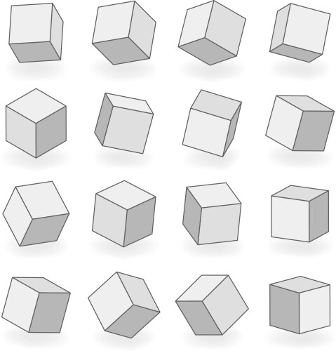 3d modeling square line isolated blocks isometric Vector Image