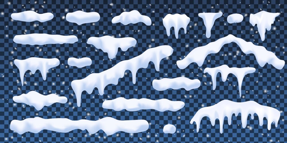 Snow ice caps isolated on transparent background Vector Image