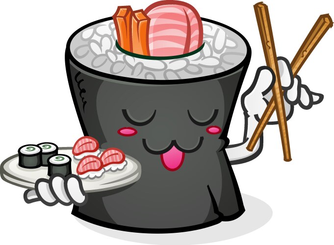 Sushi lunch cartoon Royalty Free Vector Image - VectorStock