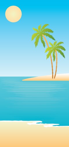 Tropical beach with palm trees Royalty Free Vector Image