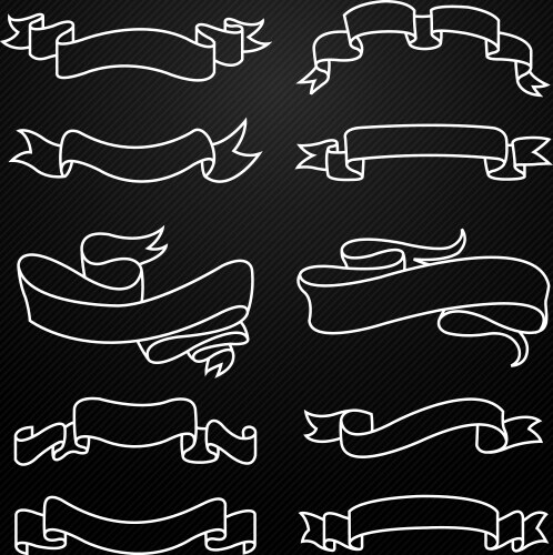 White Ribbon Set Royalty Free Vector Image - VectorStock