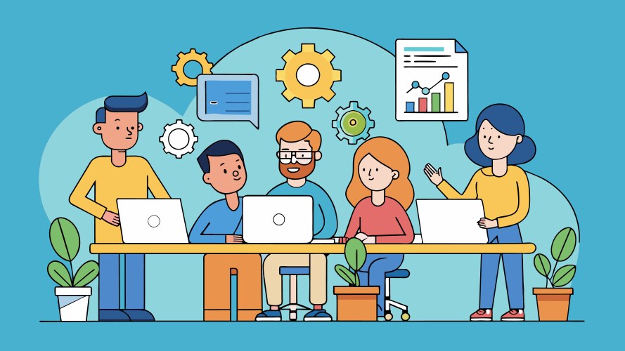 Enhance your projects with teamwork collaboration Vector Image