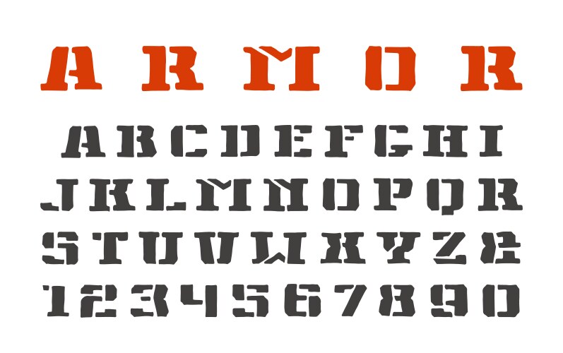 Military stencil letters and numbers spray Vector Image