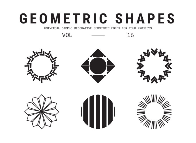 Universal geometric shapes set Royalty Free Vector Image