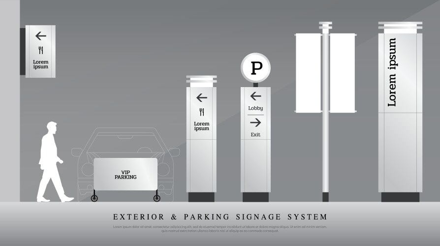 Exterior and interior signage wooden concept Vector Image