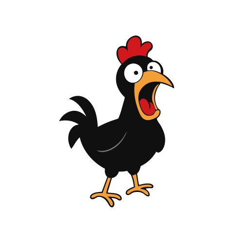 Ayam cemani chicken speaks icon Royalty Free Vector Image