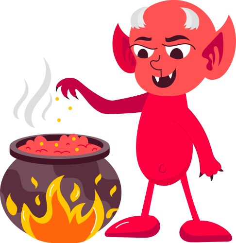 Basic rgbinner demon sticker in cartoon style Vector Image