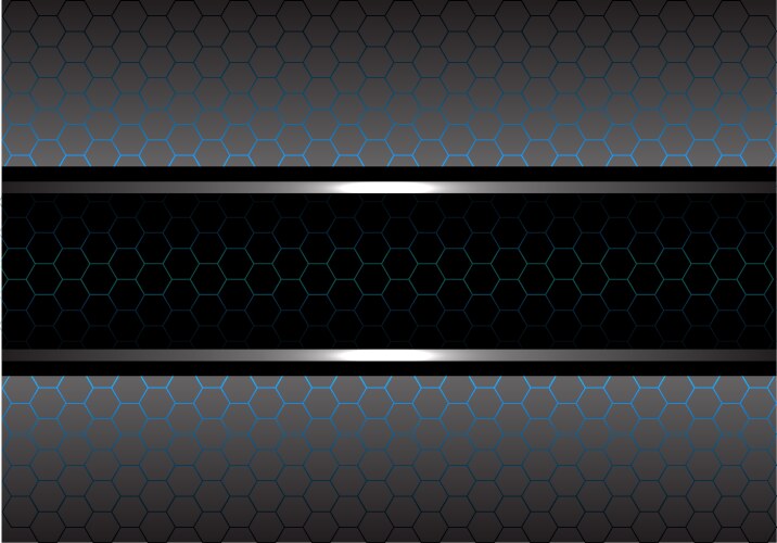 Silver black line overlap blue grey hexagon Vector Image