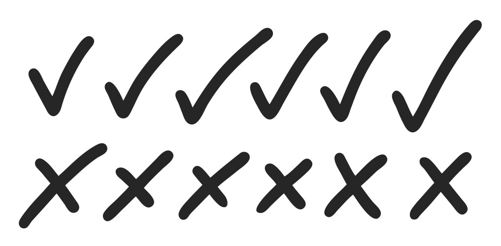 Correction Mark and X Vector Images (over 2,600)