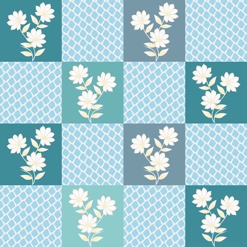 Vintage Floral Checkered Pattern – Free Vector | VectorStock