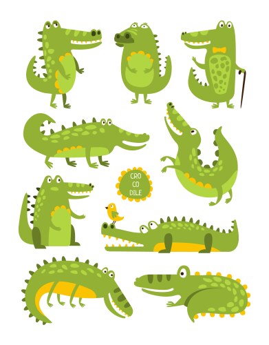 Image with crocodile theme 3 Royalty Free Vector Image