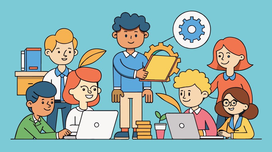 Enhance your projects with teamwork collaboration Vector Image