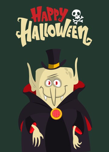 Funny cartoon vampire character design with big Vector Image