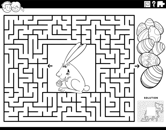 Jigsaw puzzle game with bunnies and chicks easter Vector Image