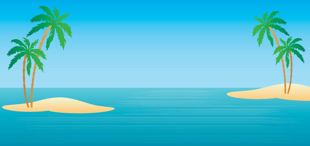 Tropical beach with palm trees Royalty Free Vector Image