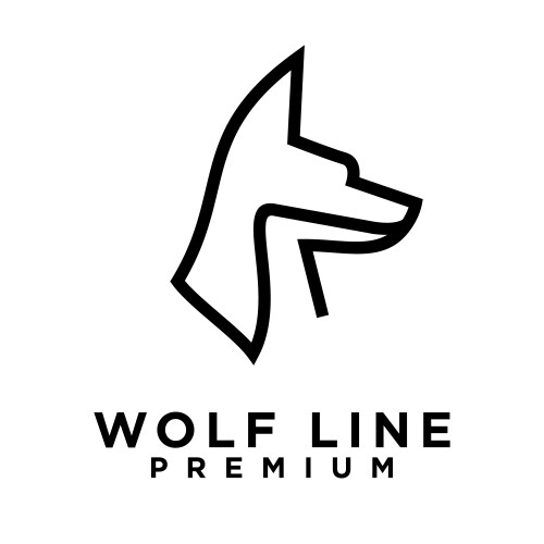 Wolf line logo icon design Royalty Free Vector Image