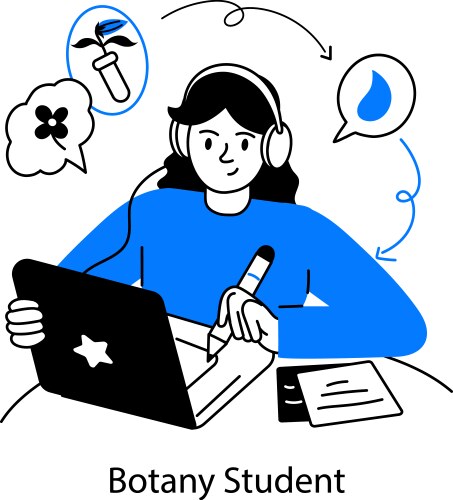 Botany student Royalty Free Vector Image - VectorStock