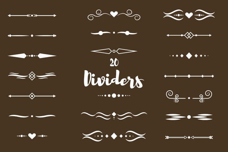 Hand drawn dividers decorative borders Royalty Free Vector