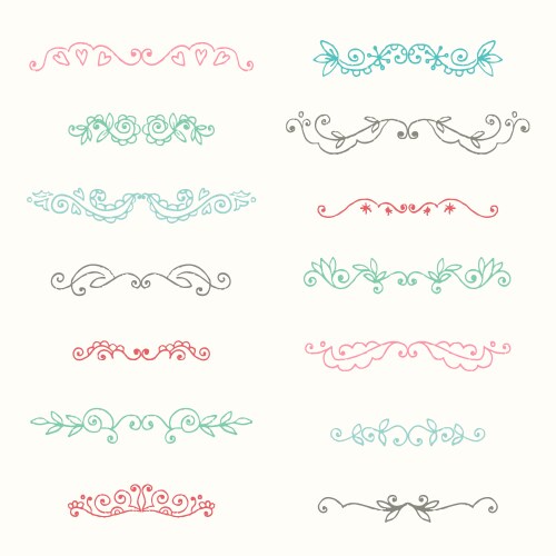 Set of decorative hand drawn design Royalty Free Vector