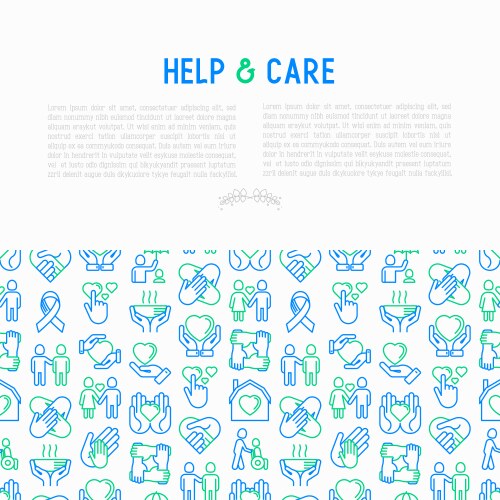 Help and care thin line icons set Royalty Free Vector Image Help and care thin line icons set Royalty Free Vector Image