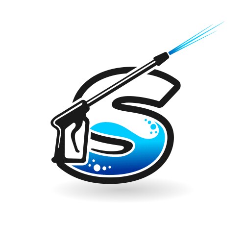 Power washer with water blaster pressure washing Vector Image