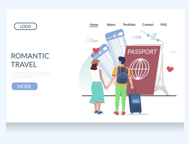 Ticket booking website landing page design Vector Image