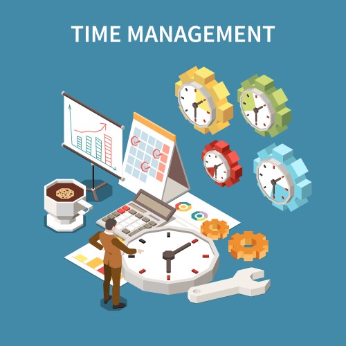 Time management infographics Royalty Free Vector Image