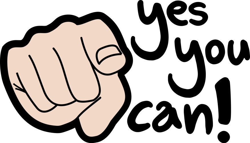 Yes i can Royalty Free Vector Image - VectorStock