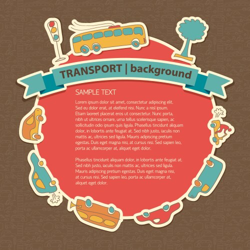 Transportation doodle poster Royalty Free Vector Image