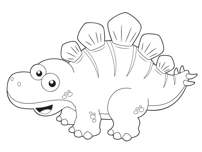 Dinosaur Cartoon Outline Vector Images (over 5,200)