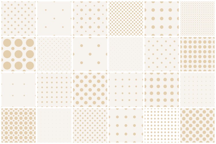 Collection of seamless abstract patterns beige Vector Image
