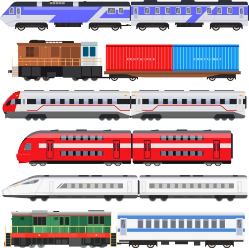 Train railway transport locomotive or wagon Vector Image